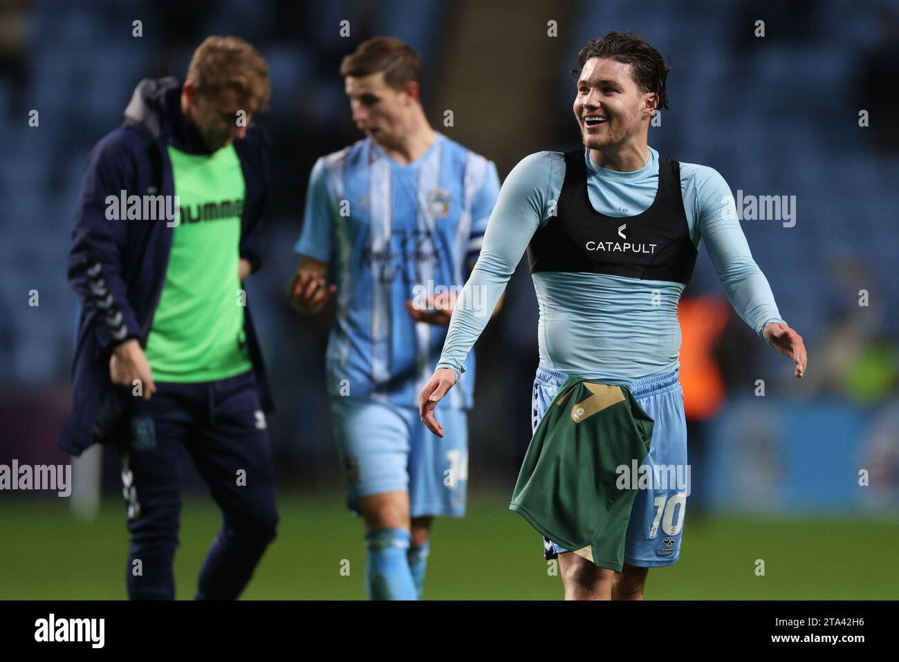 Coventry City's Callum O'Hare (right) celebrates after the final ...