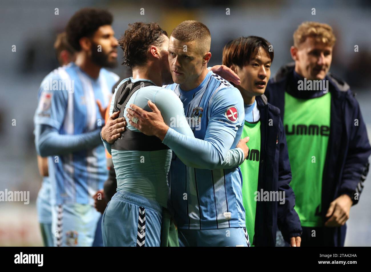 Coventry City's Callum O'Hare (left) and Jake Bidwell celebrate after ...