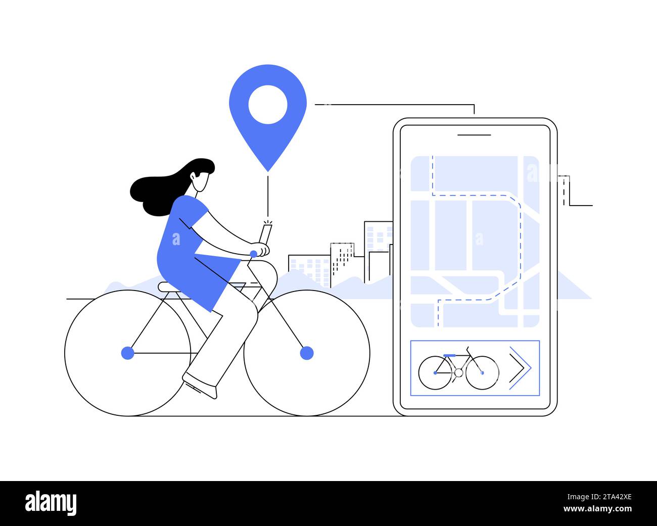 Smart bike navigation abstract concept vector illustration Stock Vector ...