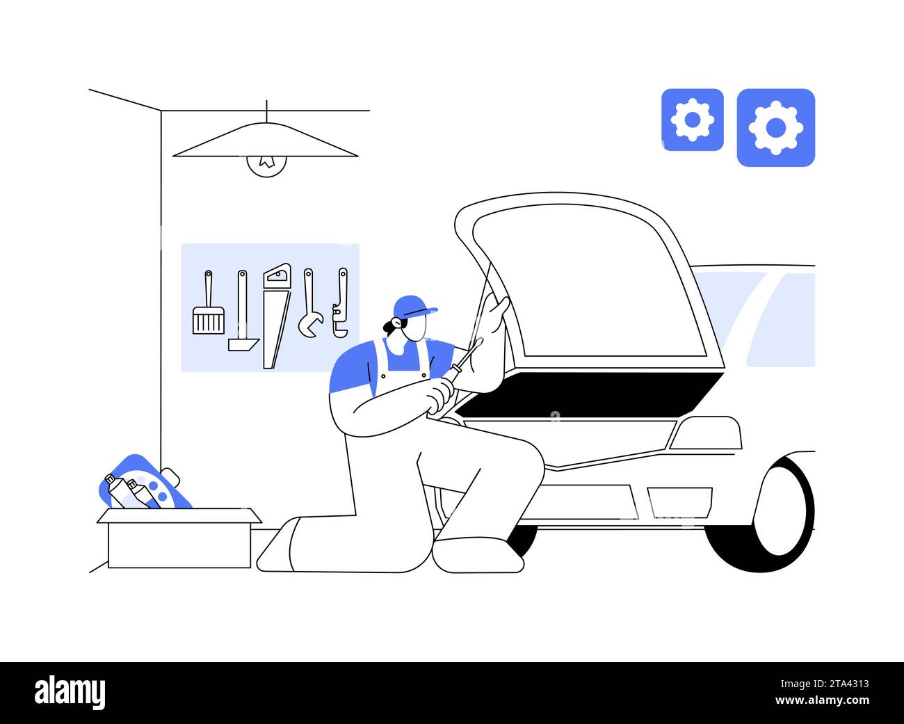 Auto repair garage abstract concept vector illustration Stock Vector ...