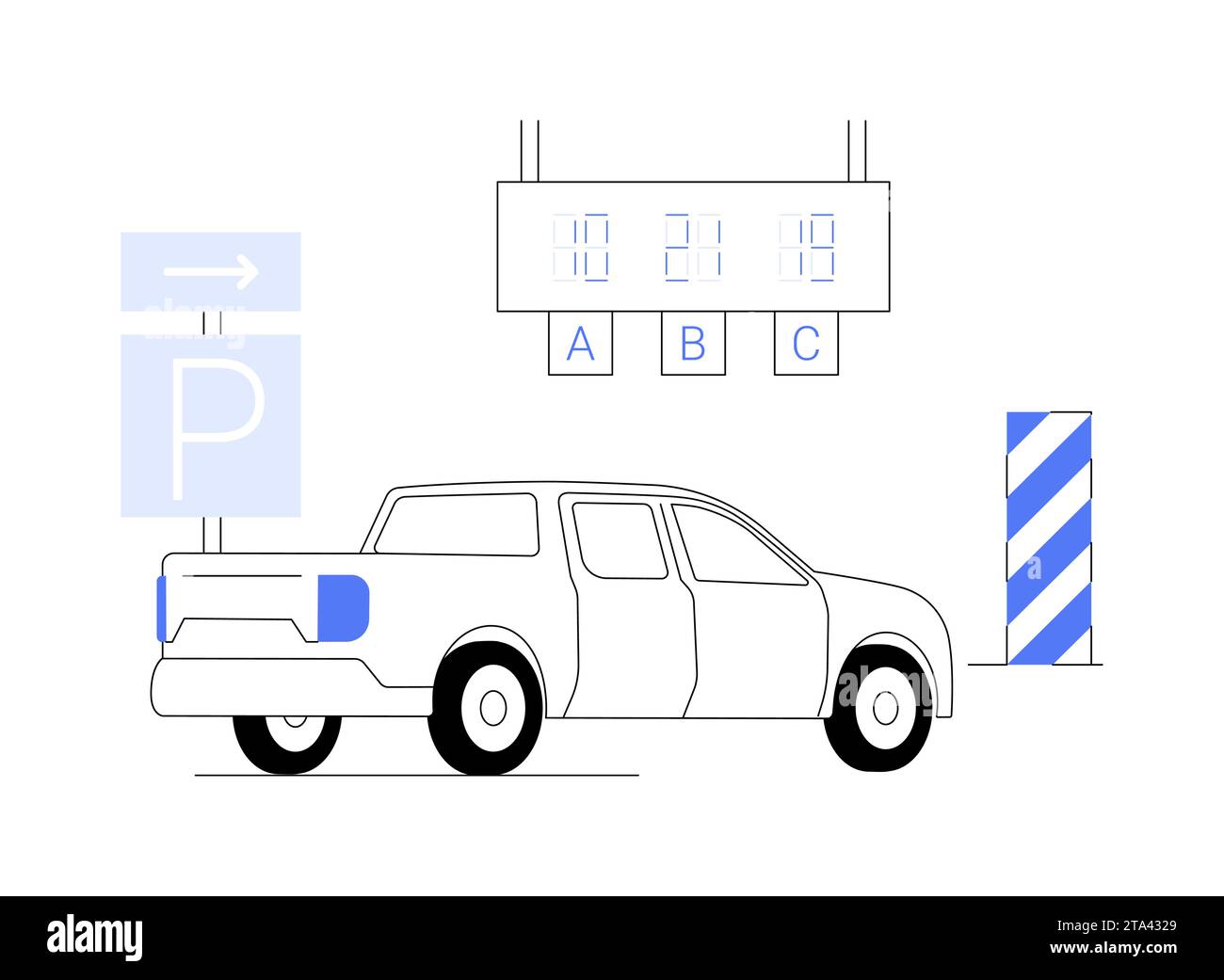 Parking guidance system abstract concept vector illustration Stock ...