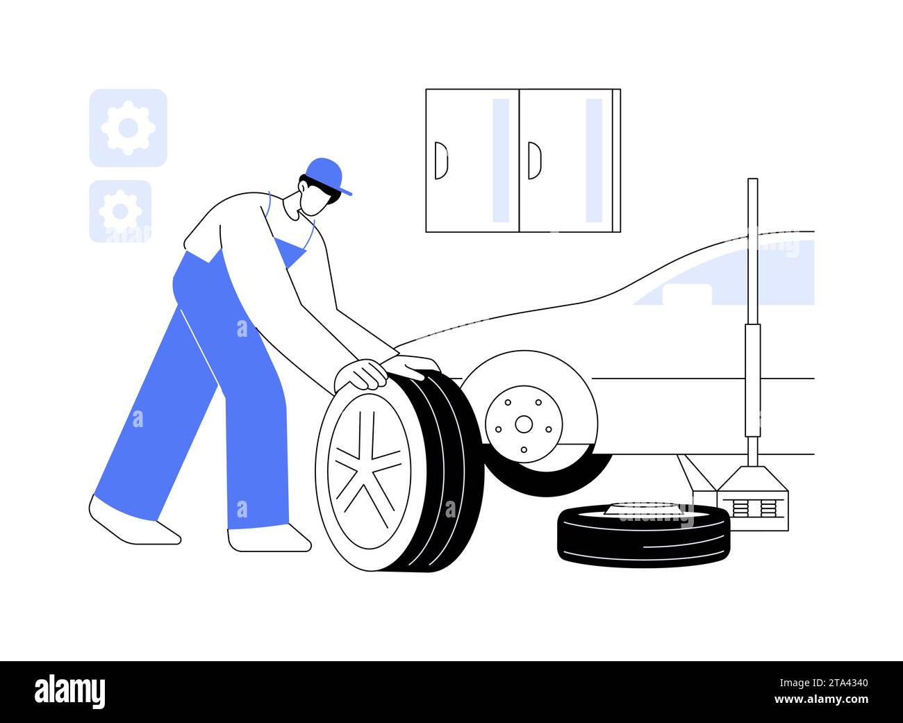 Tire fitting abstract concept vector illustration Stock Vector Image ...