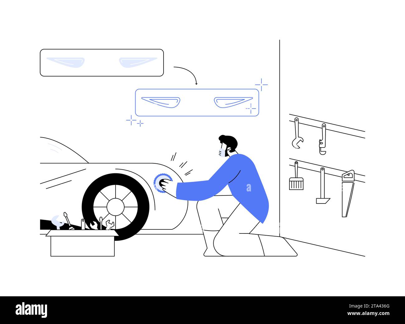 Car-detailing specialist abstract concept vector illustration Stock ...