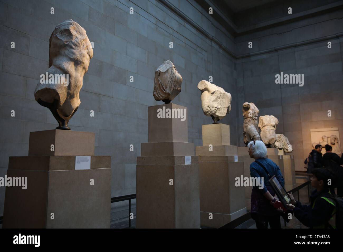 Visitors view Elgin marbles also known as the Parthenon marbles, at the ...
