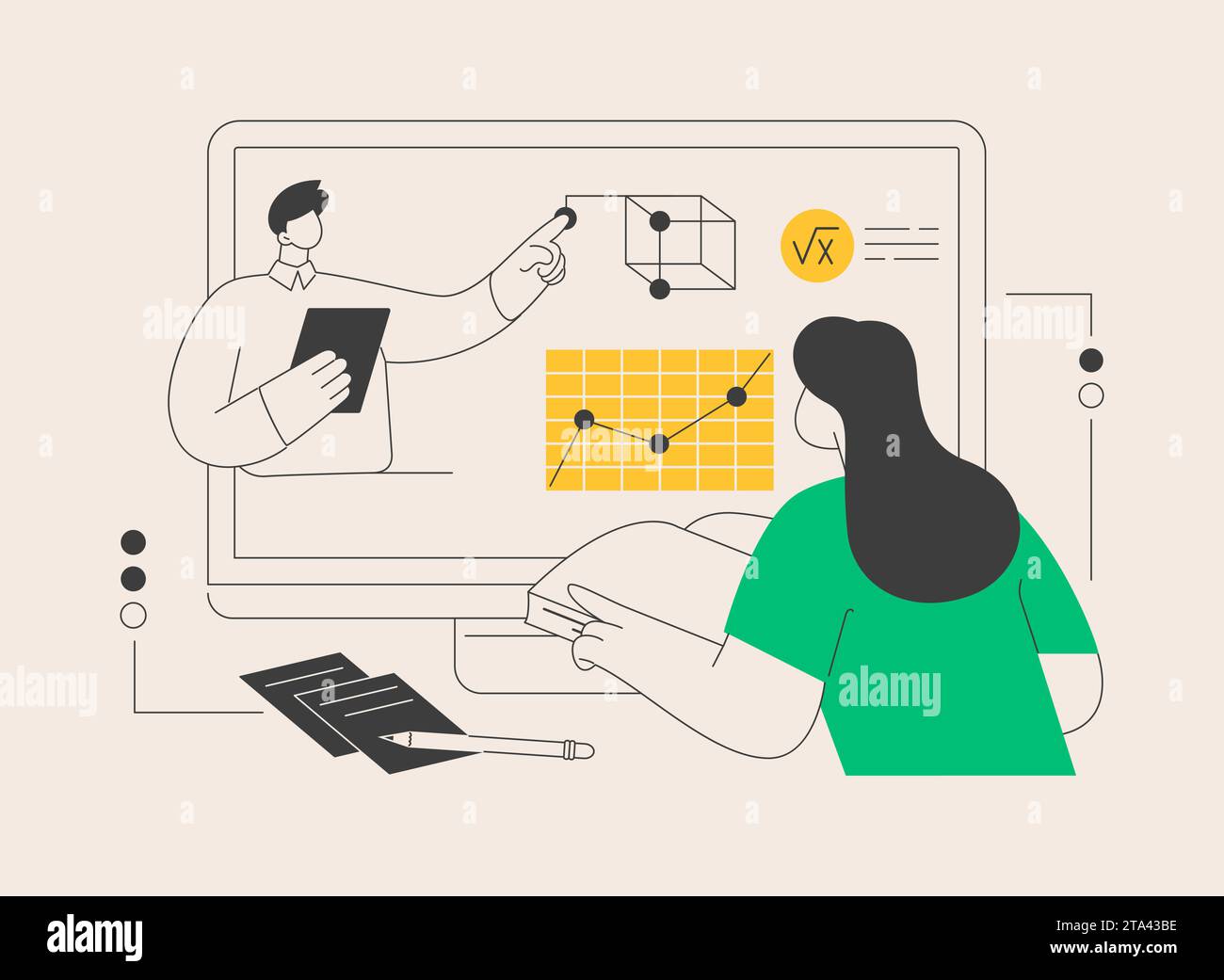 Online math tutoring abstract concept vector illustration Stock Vector ...