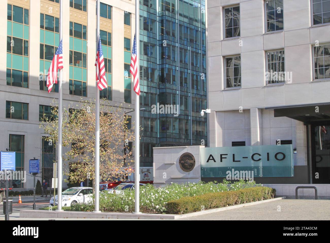 Washington, DC, USA. 28th Nov, 2023. Exterior view and signage of the ...