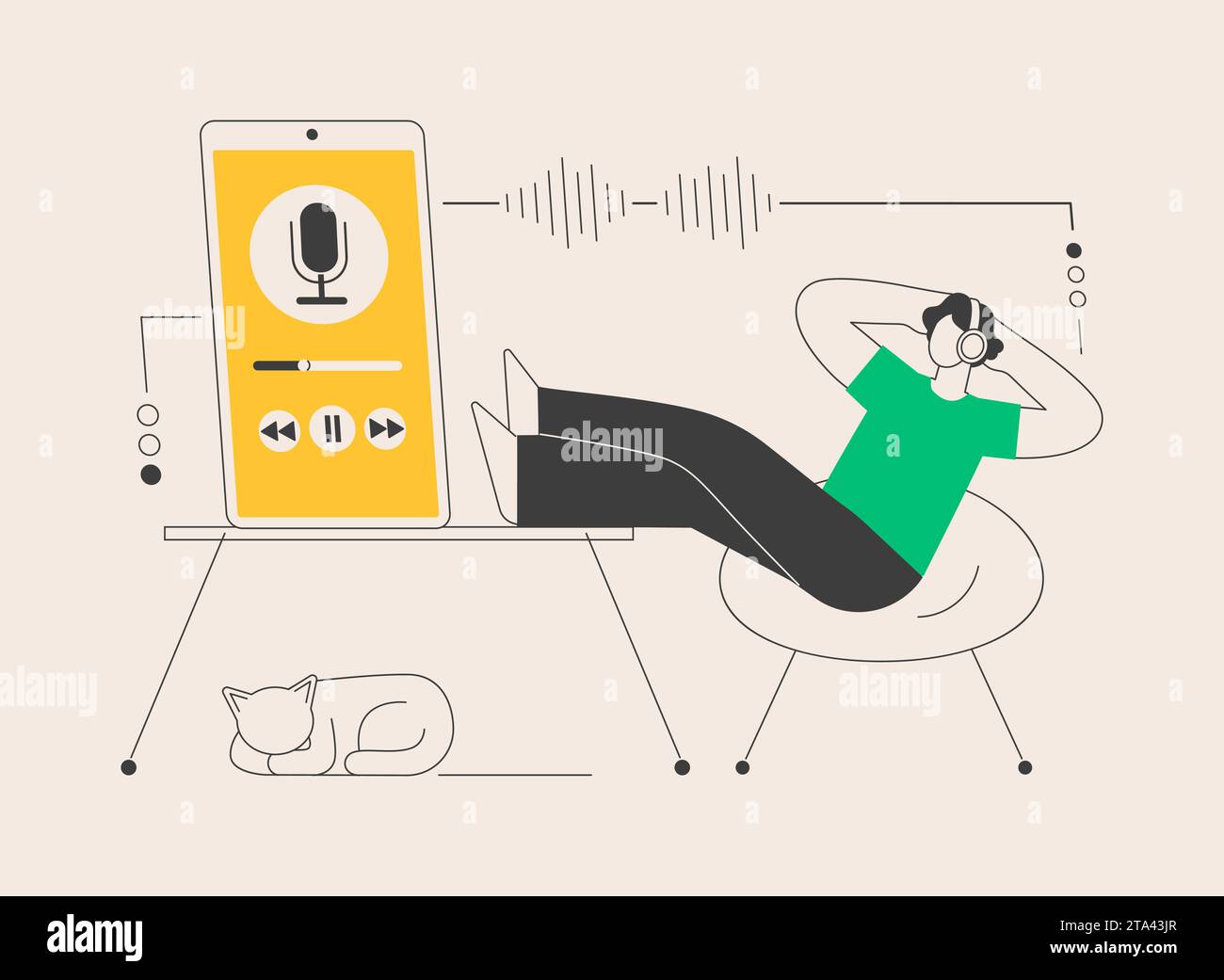 Listen to podcasts abstract concept vector illustration Stock Vector ...