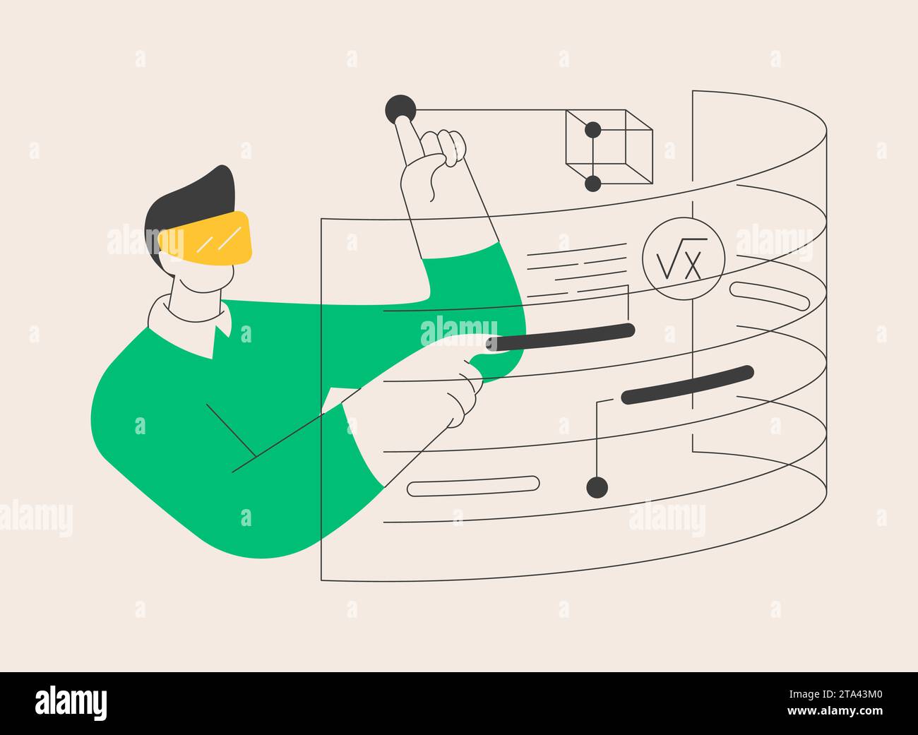 Interactive learning experience abstract concept vector illustration ...