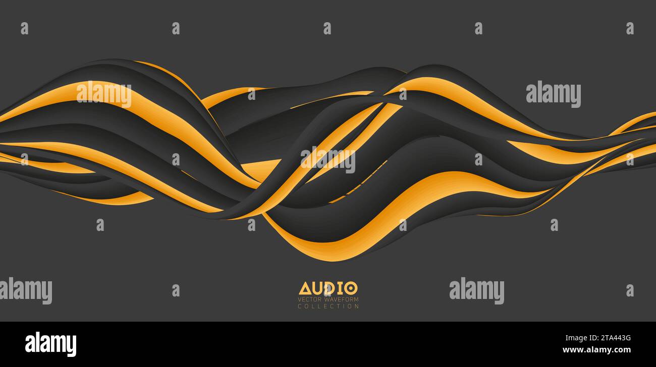Sound wave visualiztion. 3D solid waveform. Voice sample pattern Stock ...