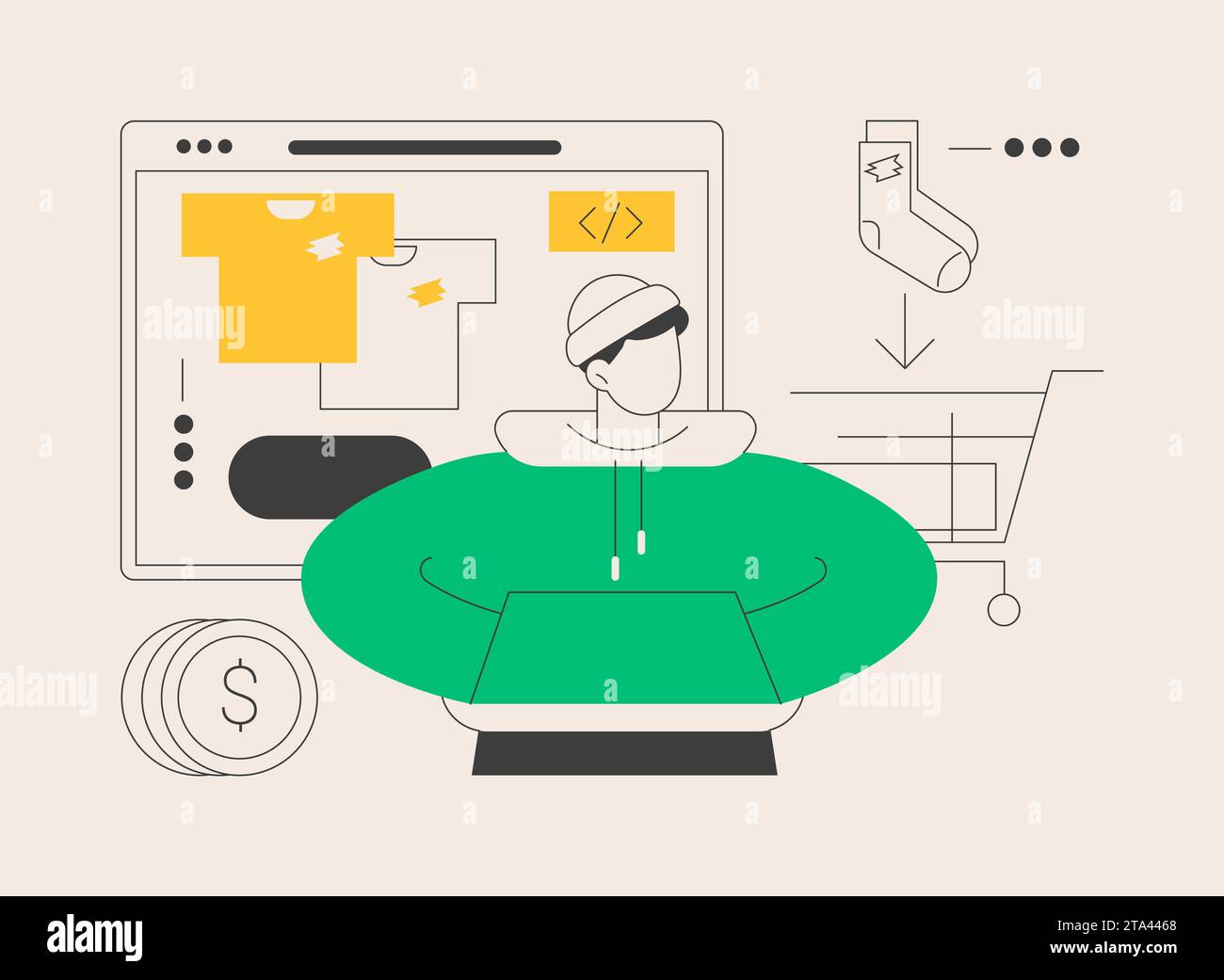 Merch clothing abstract concept vector illustration Stock Vector Image ...