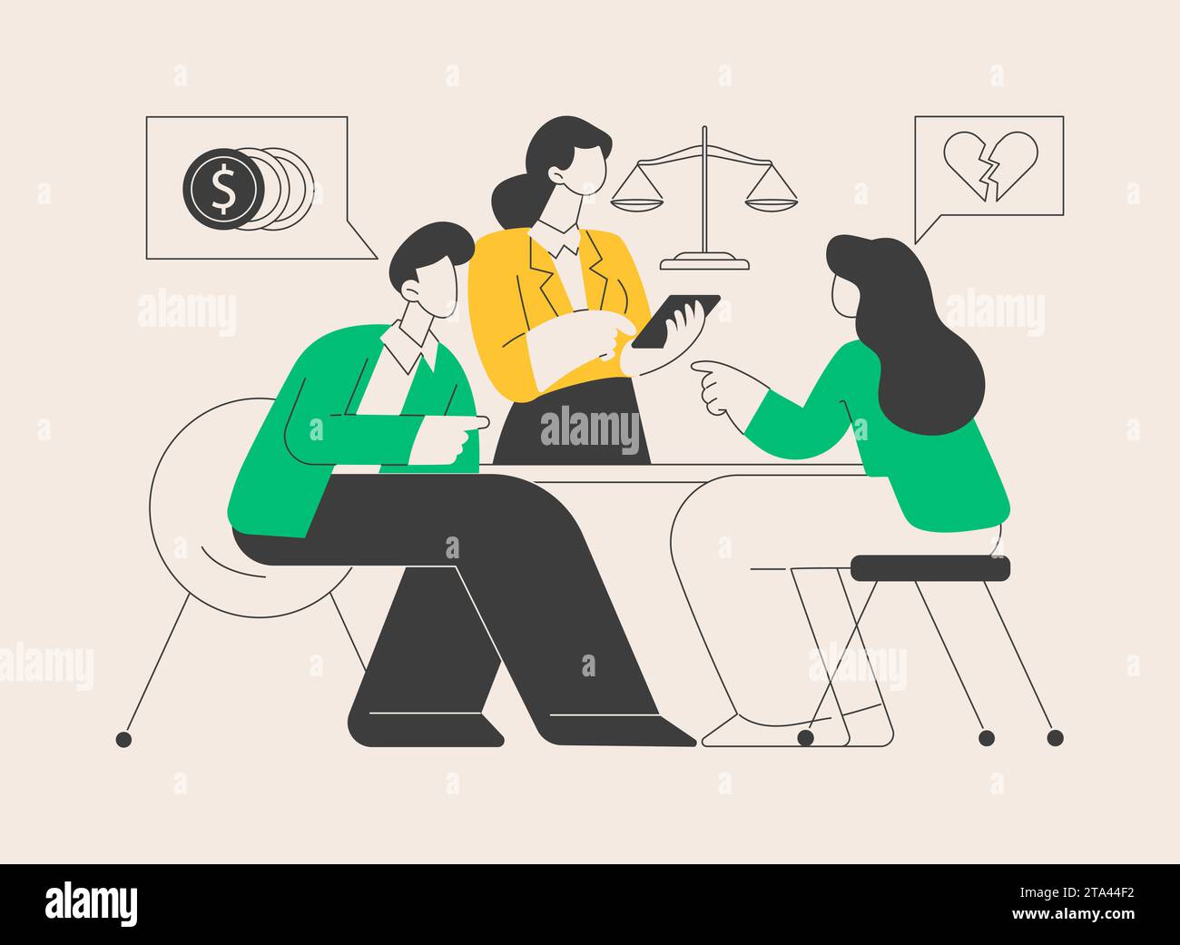 Divorce lawyer service abstract concept vector illustration Stock ...