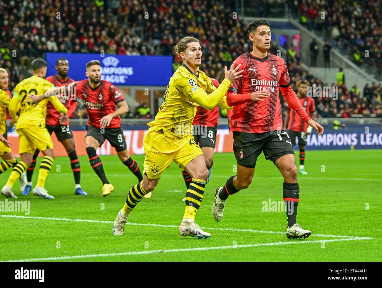 Milano, Italy. 28th Nov, 2023. Tijani Reijnders (14) of AC Milan and ...