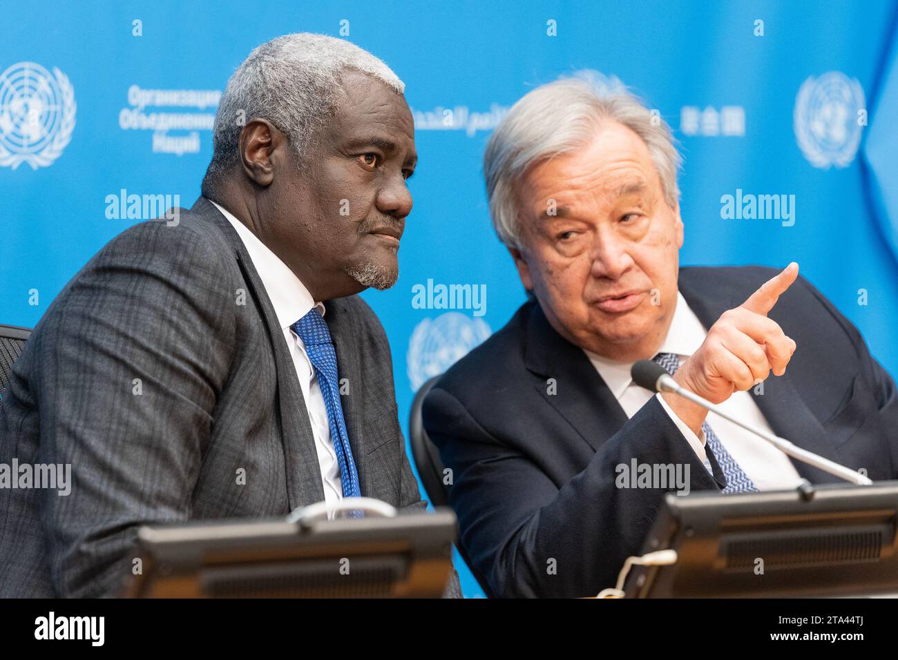 New York, USA. 28th Nov, 2023. Press briefing by Chairperson of the ...
