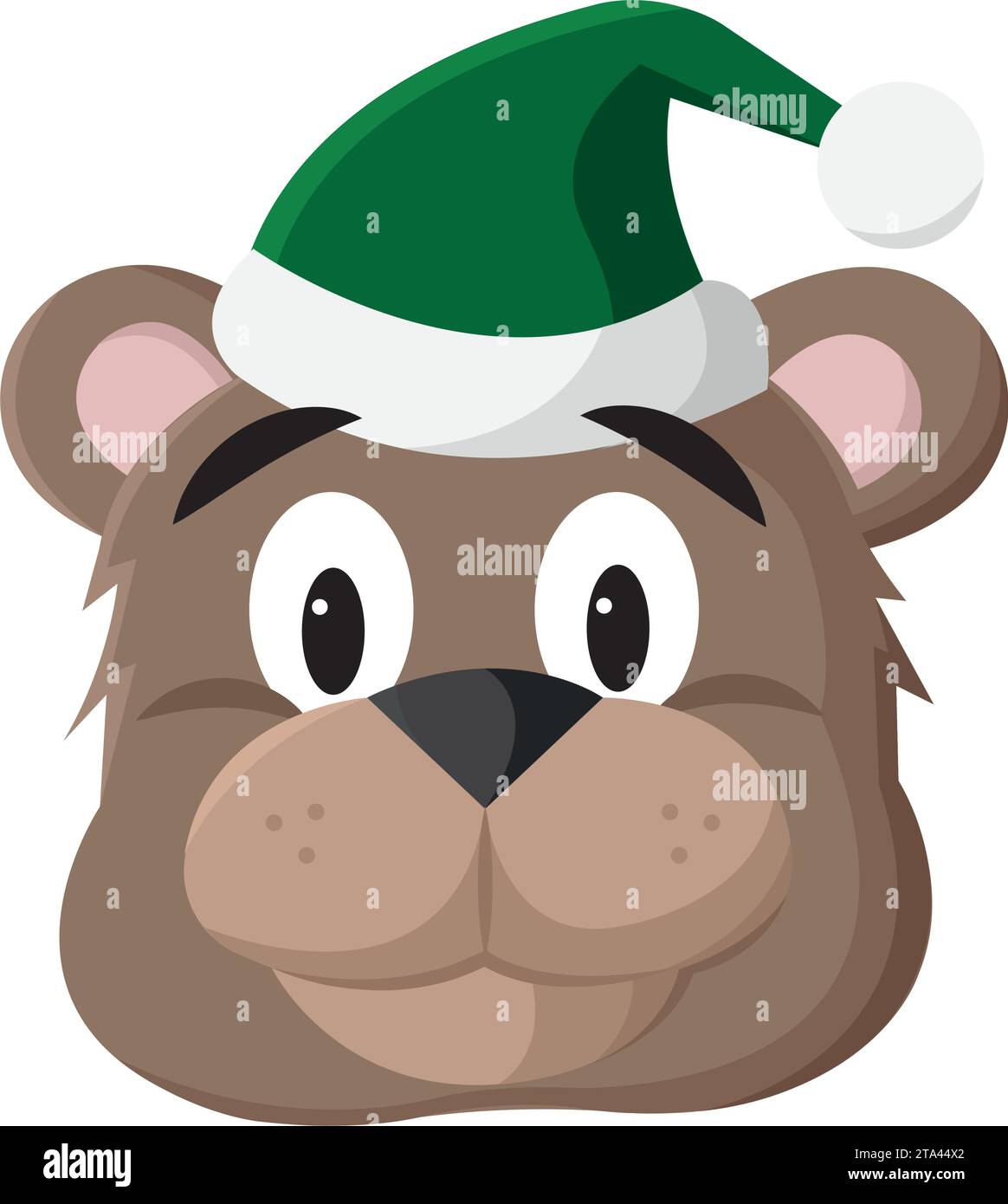 Isolated cute bear avatar with a christmas hat Vector Stock Vector ...