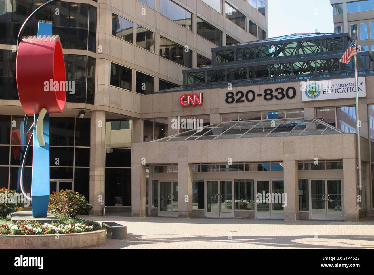 Exterior view and signage of CNN's news bureau in NE Washington, D.C ...