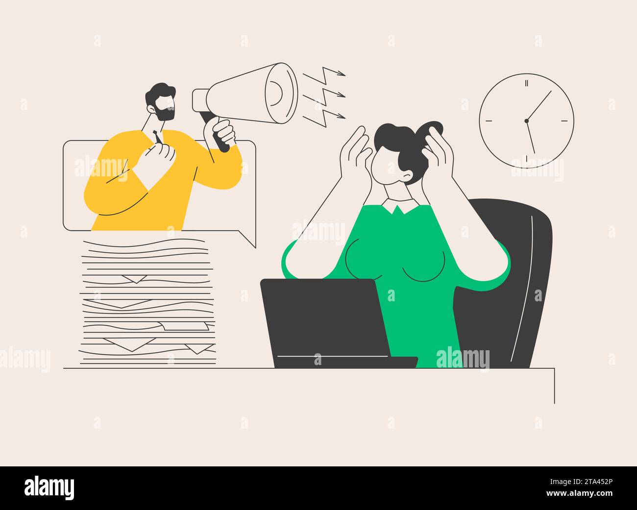 Work pressure abstract concept vector illustration Stock Vector Image ...