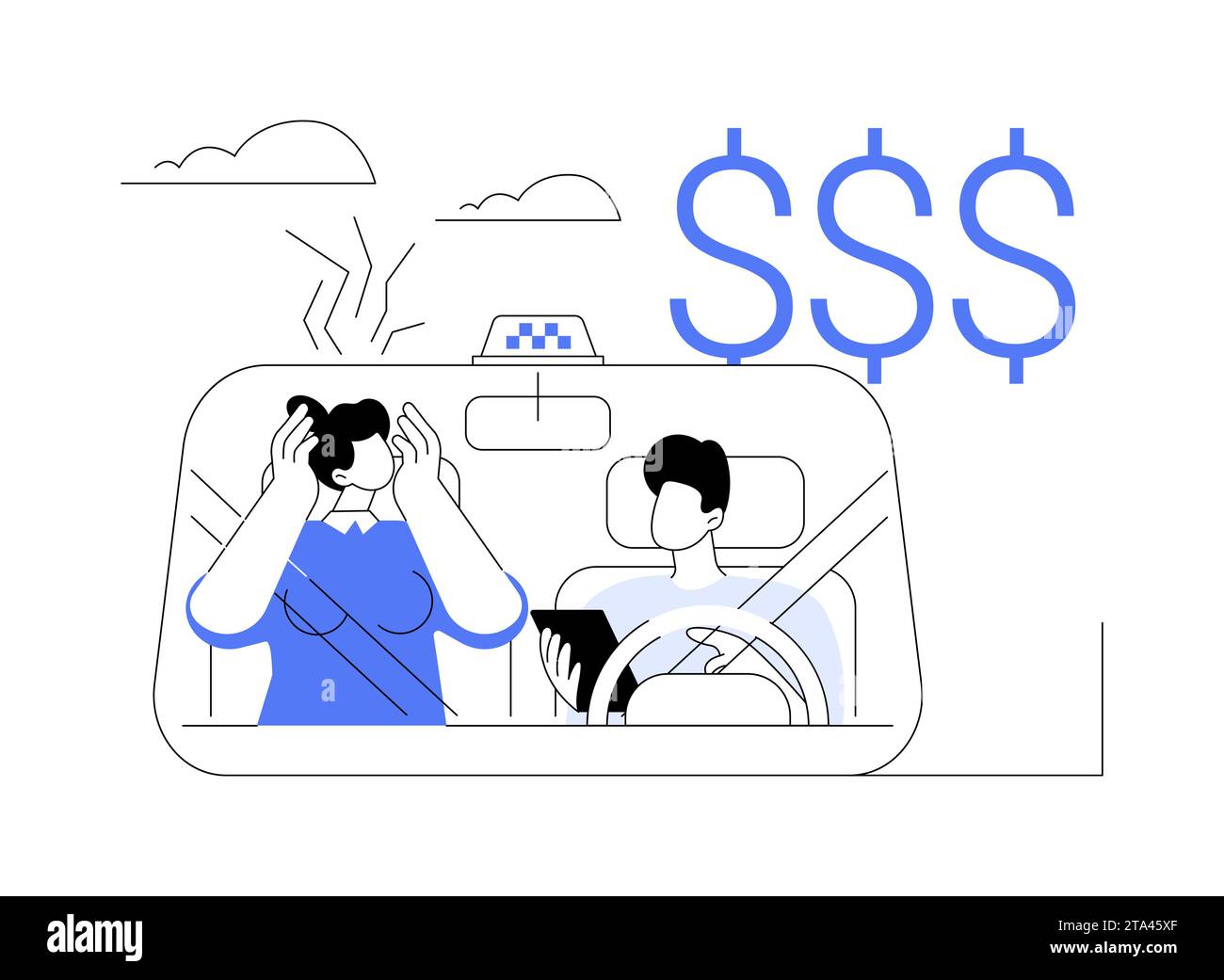 Expensive taxi ride abstract concept vector illustration Stock Vector ...