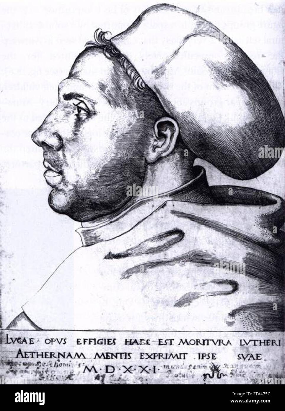 Martin Luther Wearing a Doctor's Cap 1521 by Lucas The Elder Cranach ...