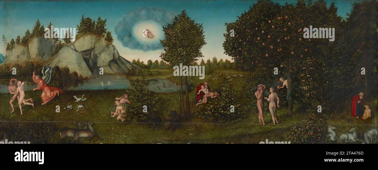 The Paradise (detail) 1530 by Lucas The Elder Cranach Stock Photo - Alamy