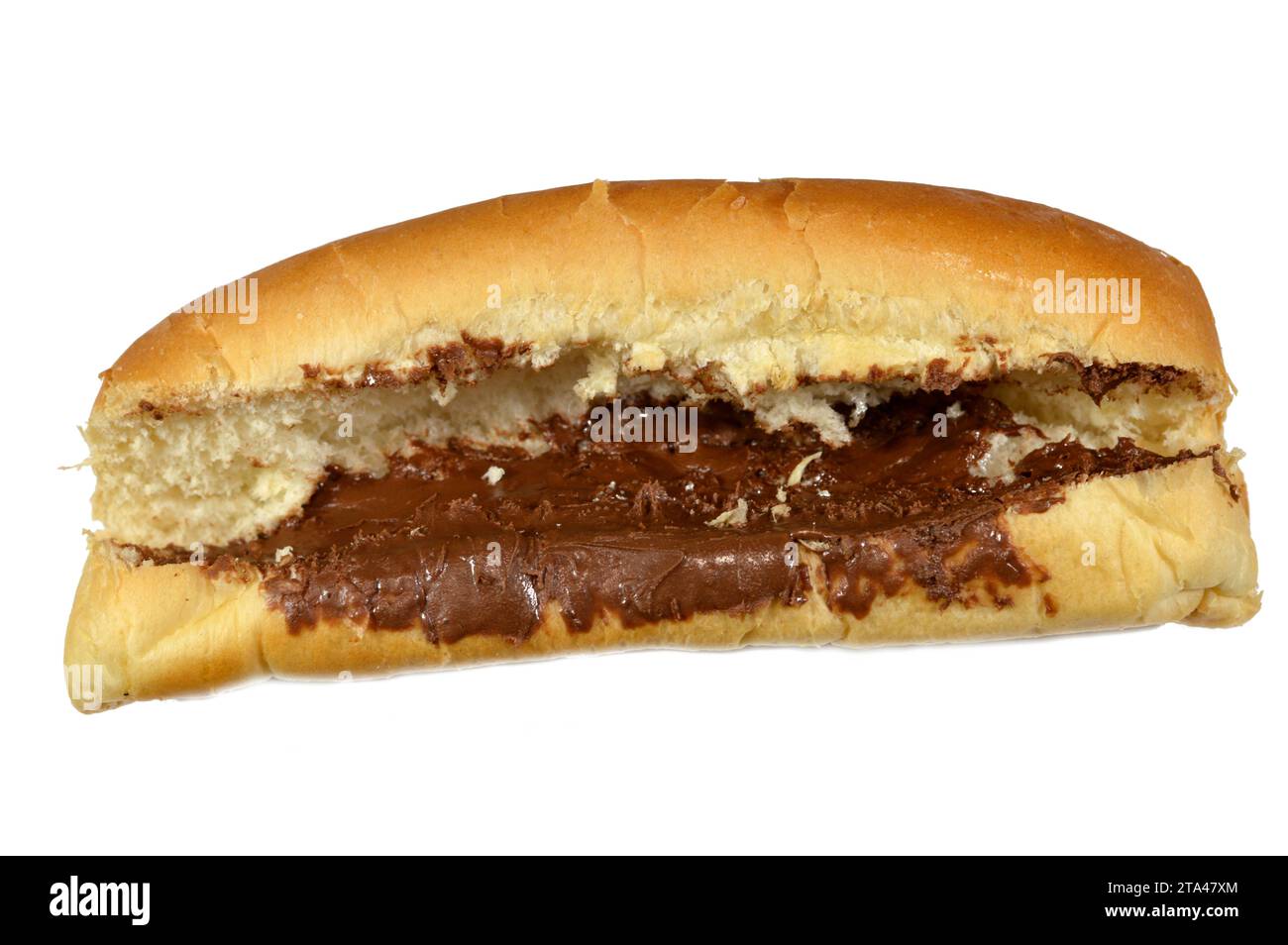 Long bun bread, a fresh baked loaf of bread French Fino, stuffed and ...