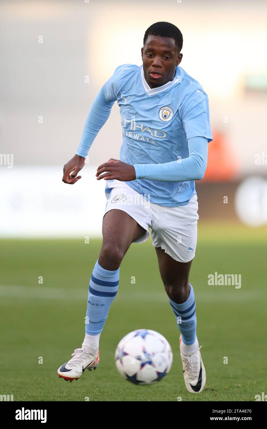 Manchester, UK. 28th Nov, 2023. Justin Oboavwoduo of Manchester City ...