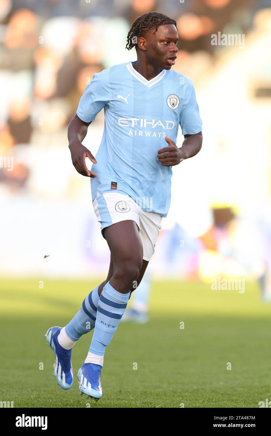 Manchester, UK. 28th Nov, 2023. Mahamadou Susoho of Manchester City ...