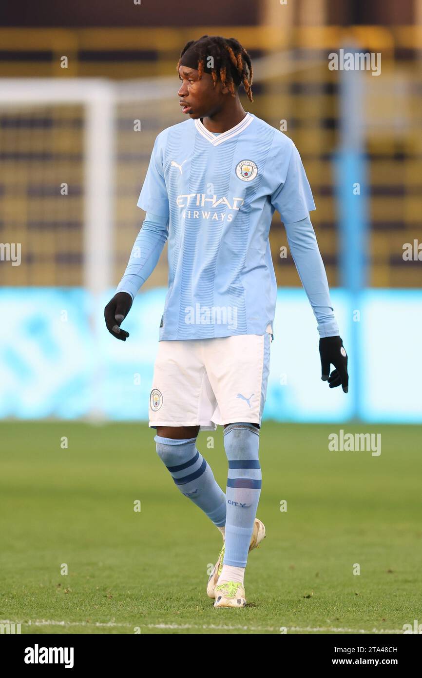 Manchester, UK. 28th Nov, 2023. Joel Ndala of Manchester City during ...