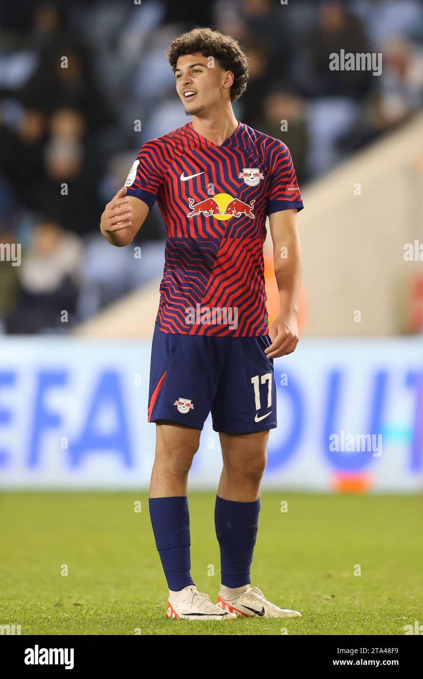 Manchester, UK. 28th Nov, 2023. Aris Bayindir of RB Leipzig during the ...