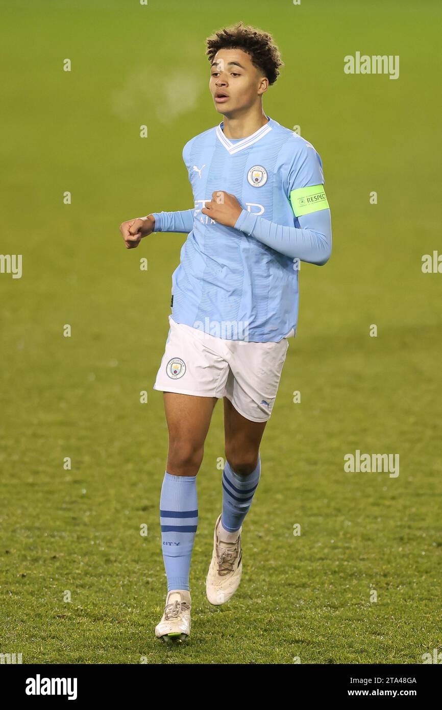 Manchester, UK. 28th Nov, 2023. Max Alleyne of Manchester City during ...