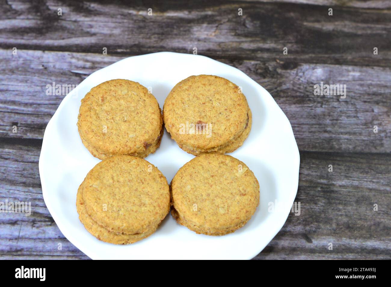 chocolate coated oat biscuits, sweet treat during the day as a snack ...