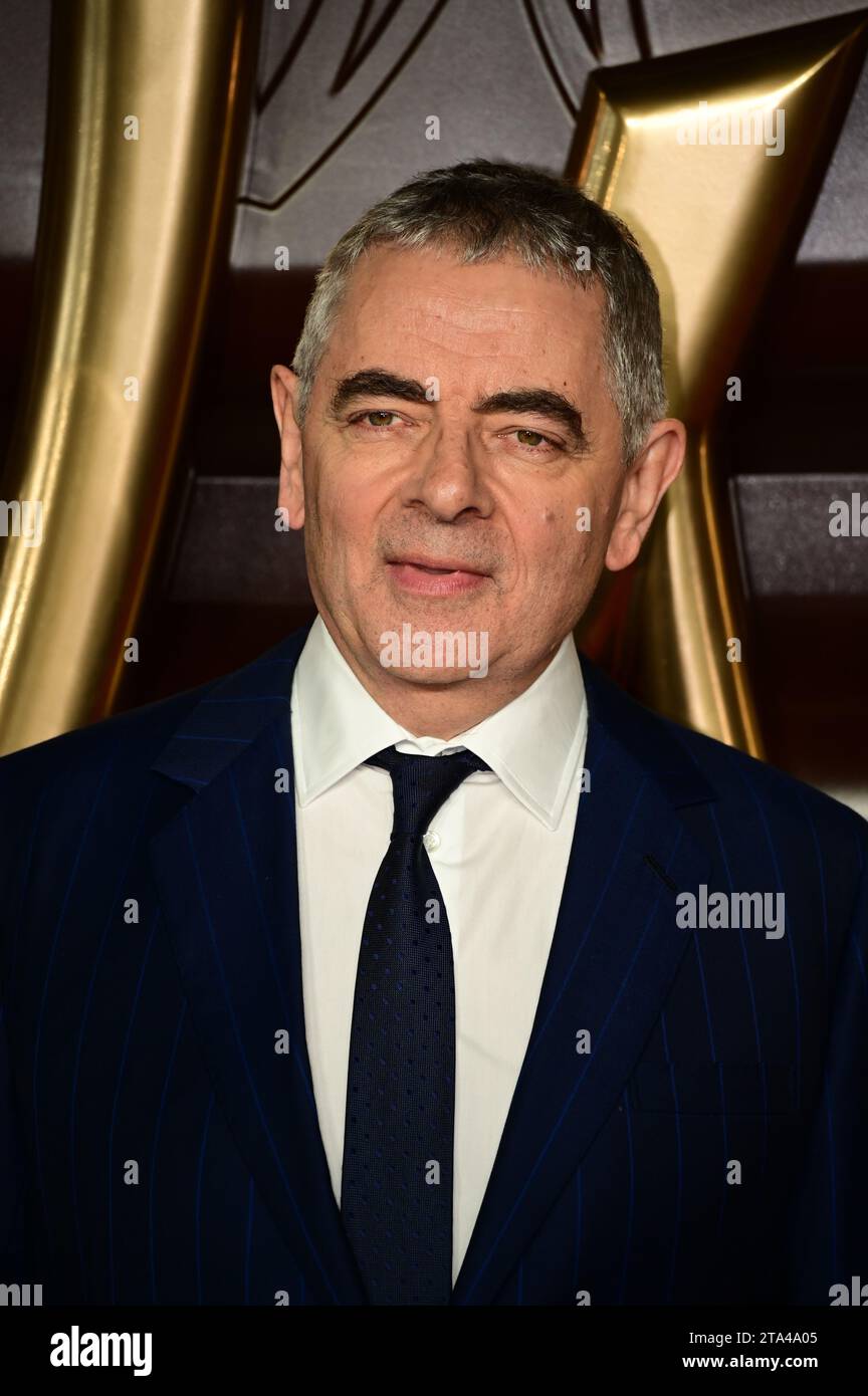 London, UK. 28th Nov, 2023. Rowan Atkinson attends the Warner Bros ...