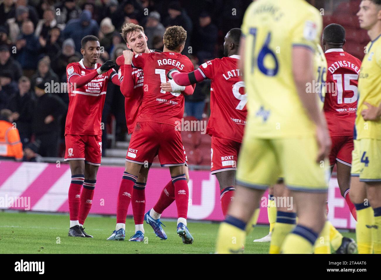 Middlesbrough's Rav van den Berg celebrates after scoring with his team ...
