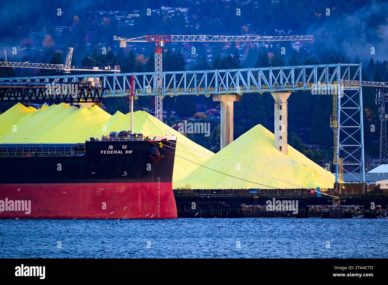 Vancouver Wharves, Sulphur piles, North Vancouver waterfront, BC ...