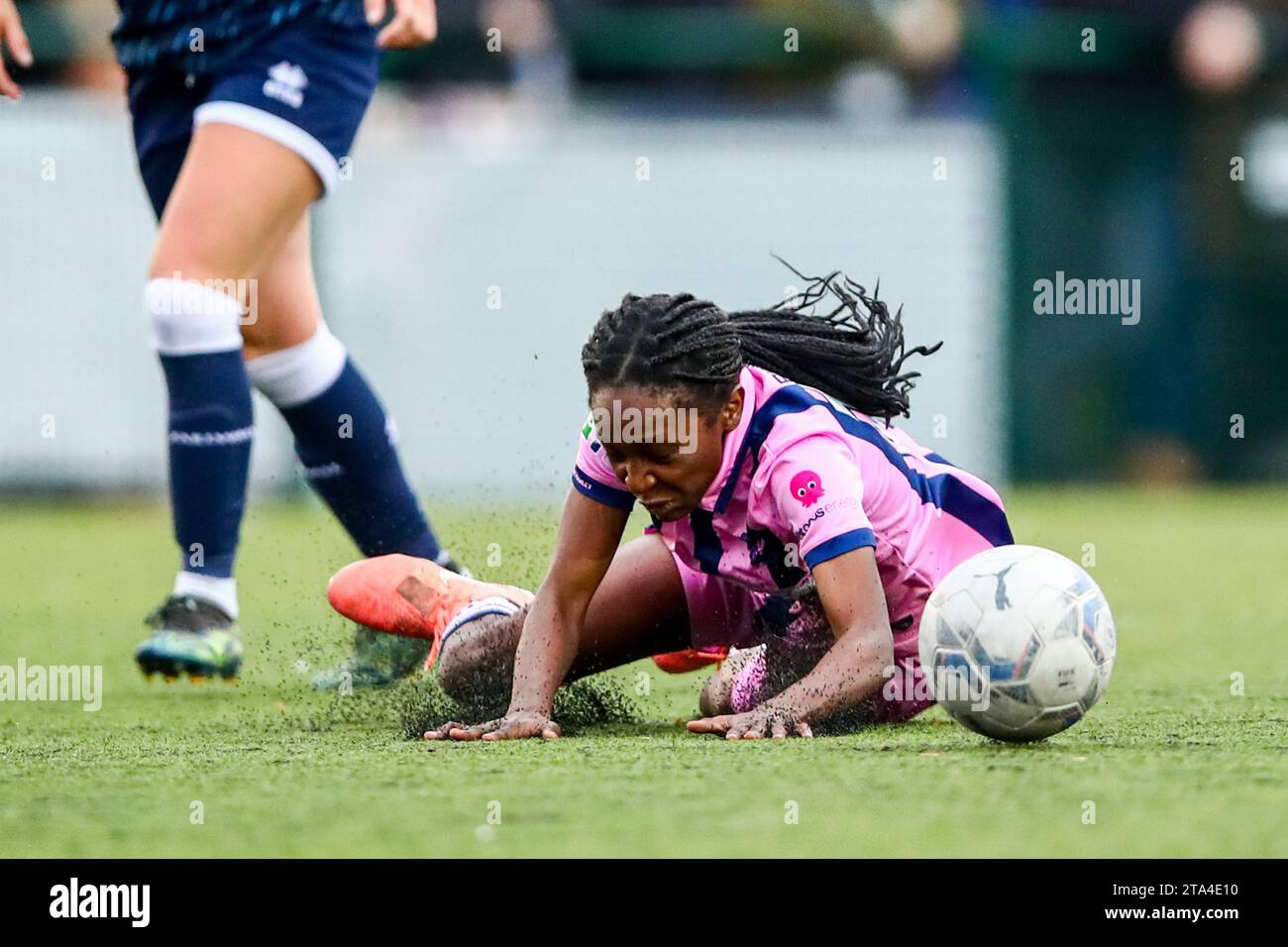 Dulwich Hamlet Women’s player Shakira Kafoero Roberts hits the floor of ...