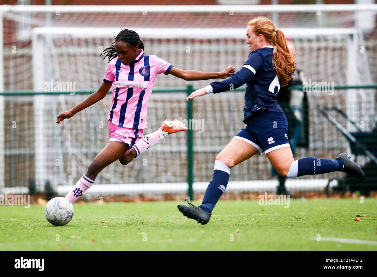 Shakira Kafoero Roberts (19 Dulwich Hamlet) in action against Millwall ...
