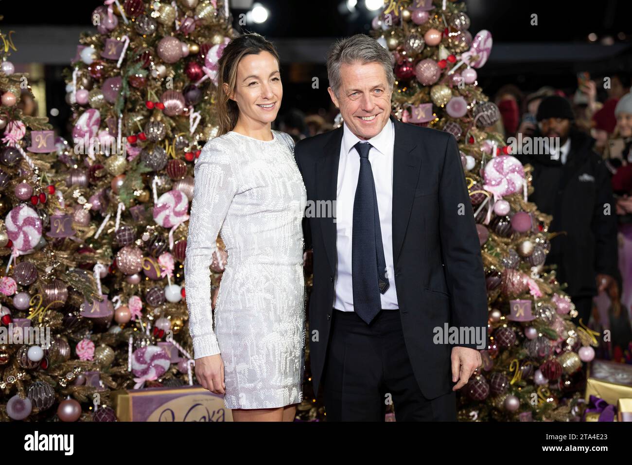 Anna Elisabet Eberstein, left, and Hugh Grant pose for photographers ...