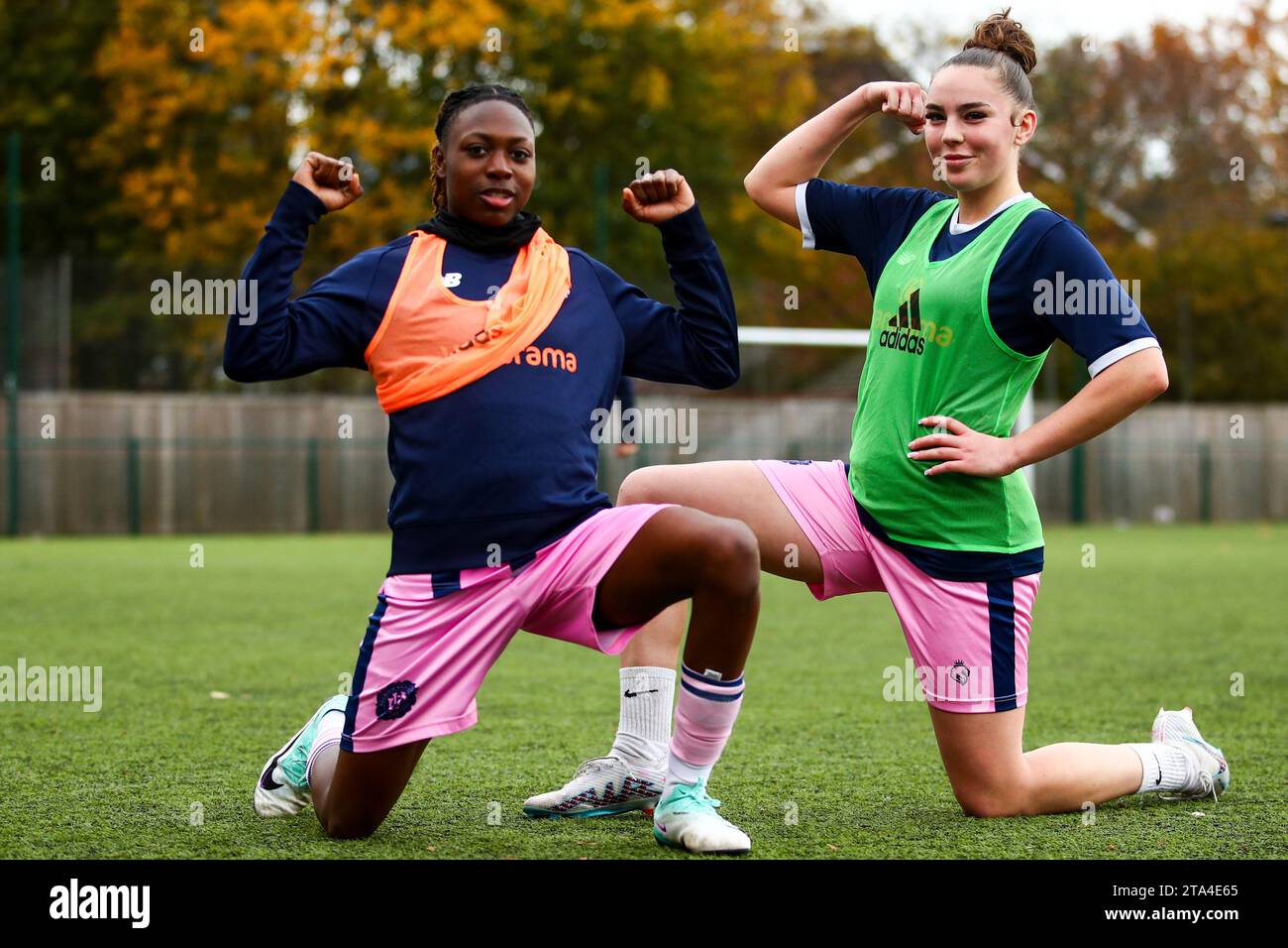 Dulwich Hamlet women’s players Angel Reid and Summer Roberts pose for ...