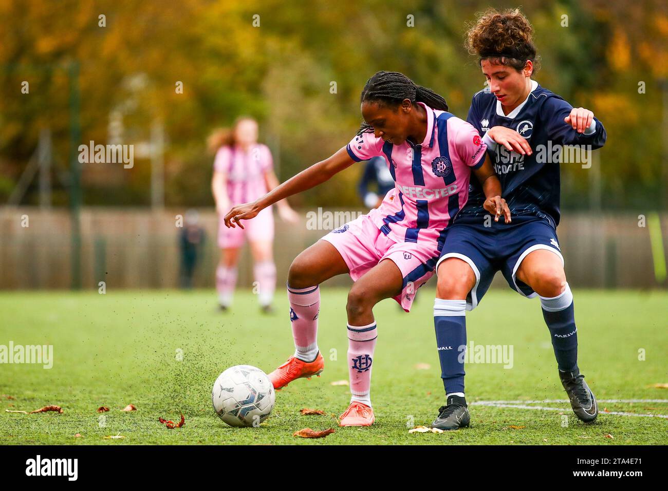 Shakira Kafoero Roberts (19 Dulwich Hamlet) in action against Millwall ...