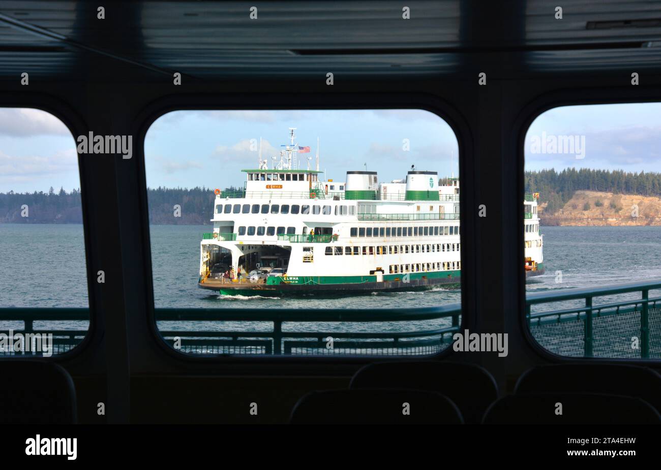 Washington State Ferry crossing Puget Sound Stock Photo - Alamy