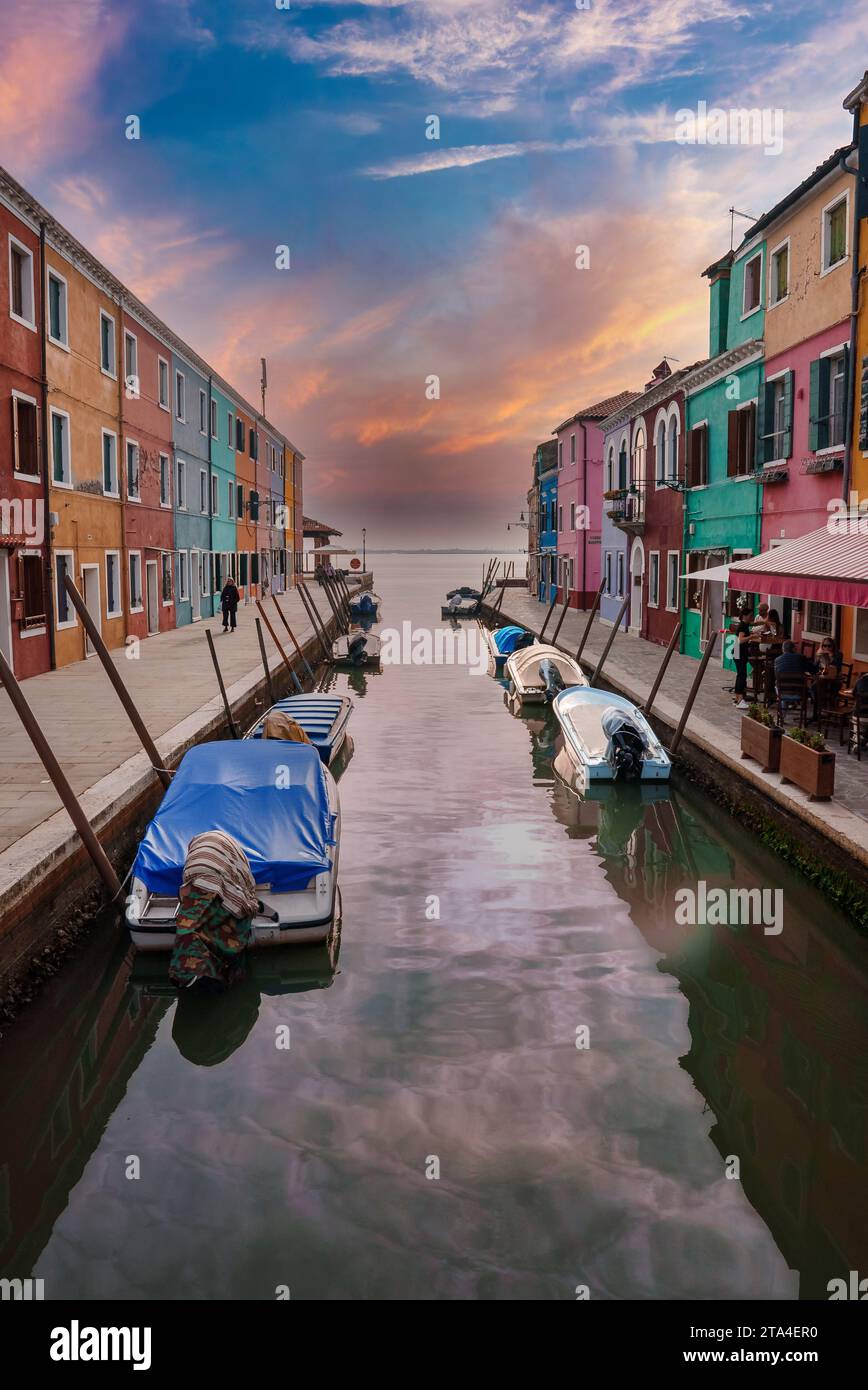Scenic Venice Canal with Colorful Buildings and Gondolas, Capturing the ...