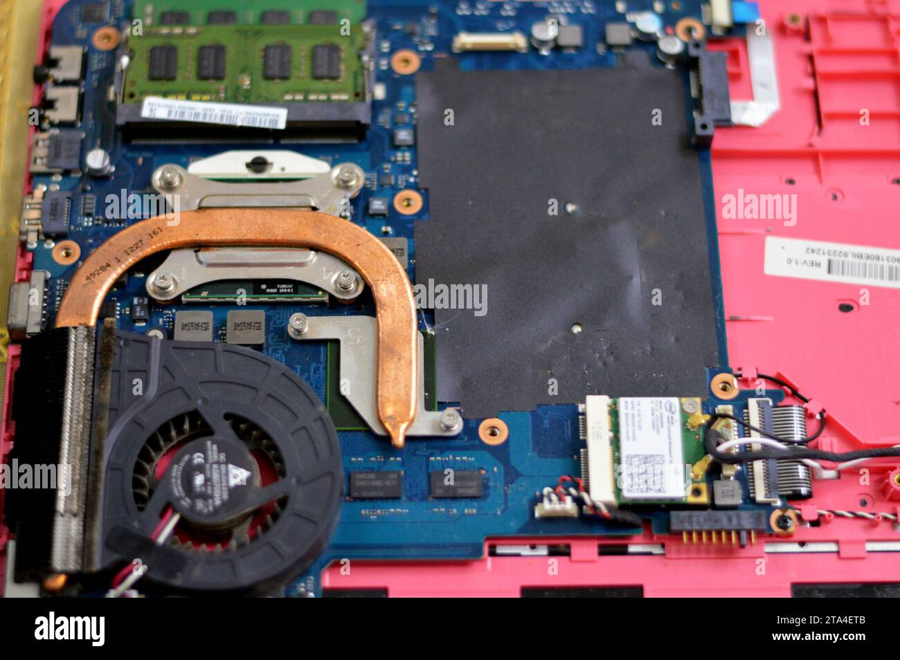 Cairo, Egypt, October 31 2023: maintenance of a laptop, fixing a problem in a computer hardware ...