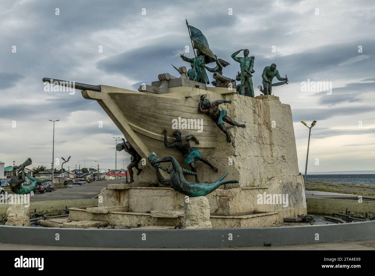 The Mariners Monument, on the waterfront in Punta Arenas, Chile Stock ...