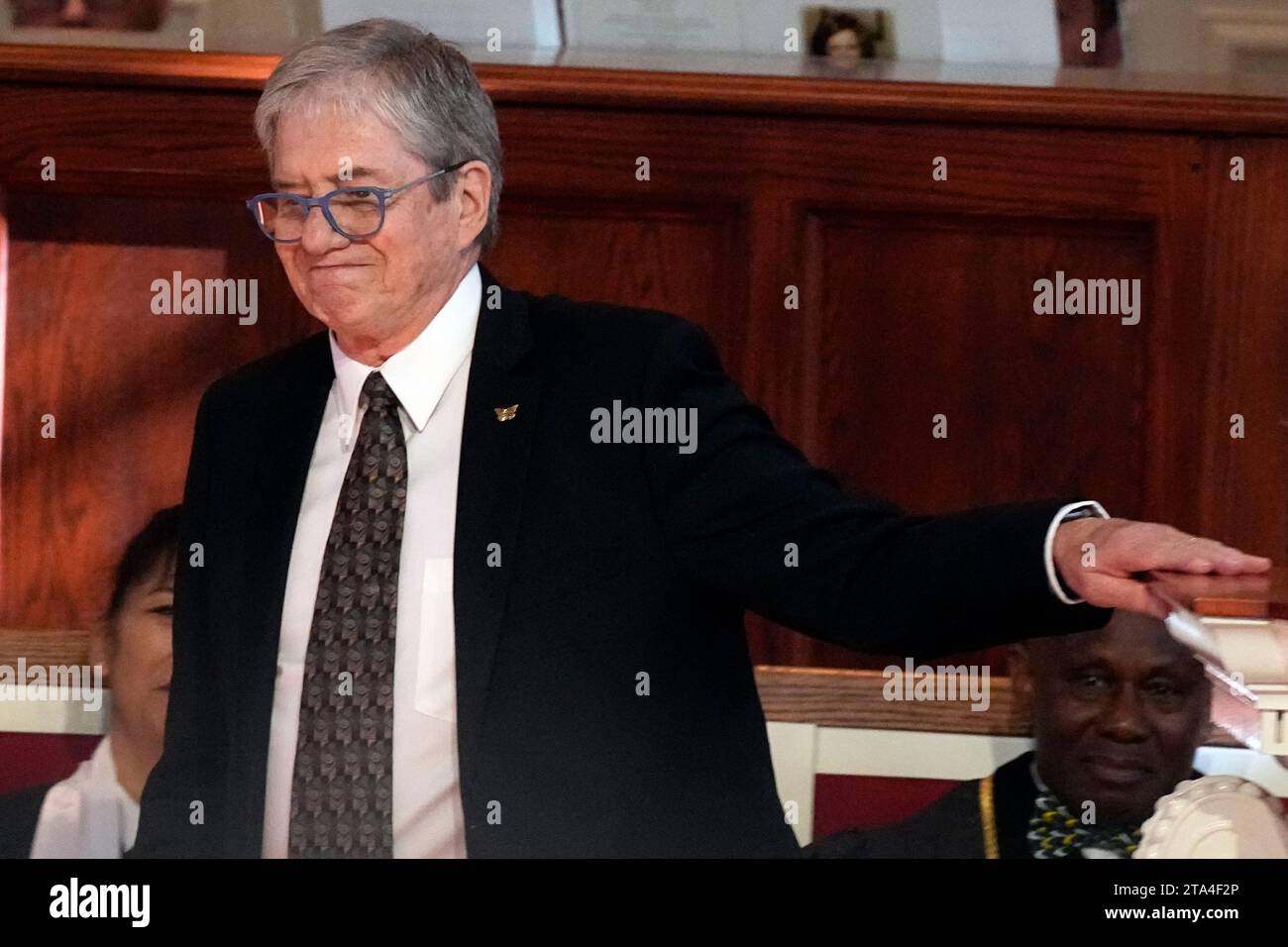 Atlanta, United States. 28th Nov, 2023. James "Chip" Carter walks after ...