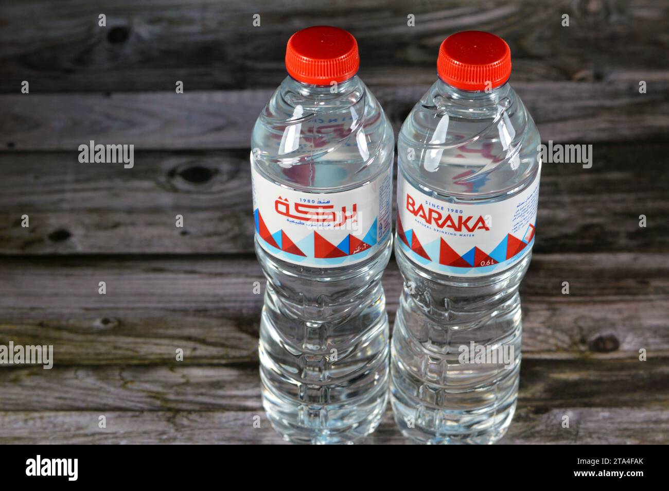 Cairo, Egypt, October 15 2023: Baraka natural drinking mineral water ...