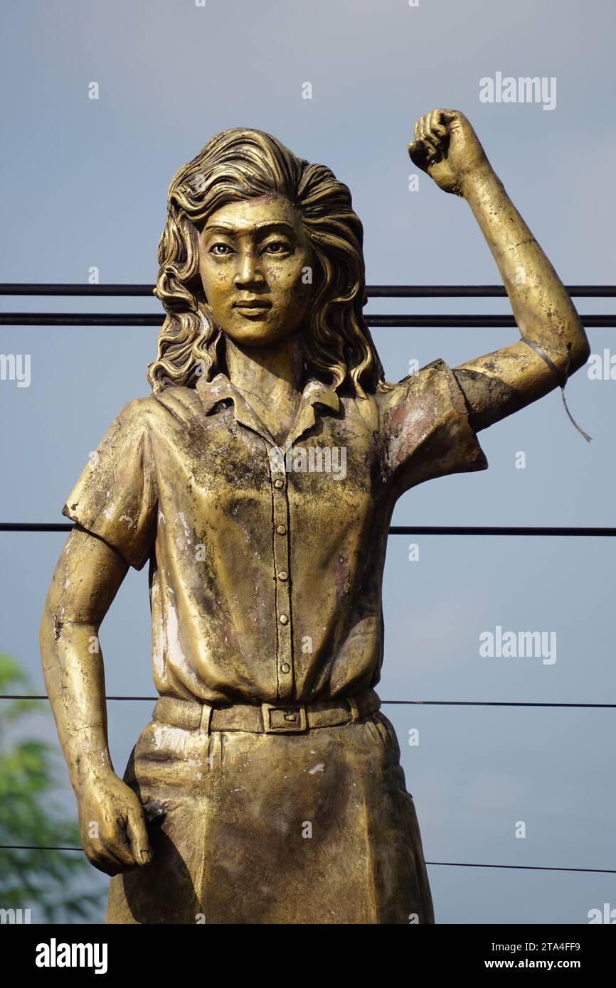 The monument of Marsinah. She was posthumously awarded the Yap Thiam ...