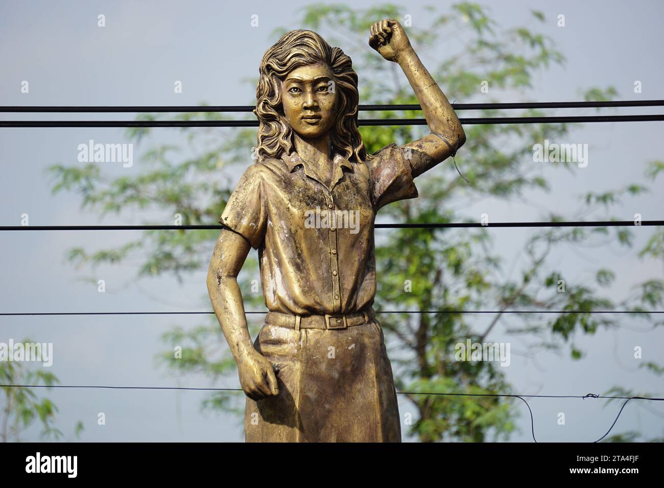 The monument of Marsinah. She was posthumously awarded the Yap Thiam ...