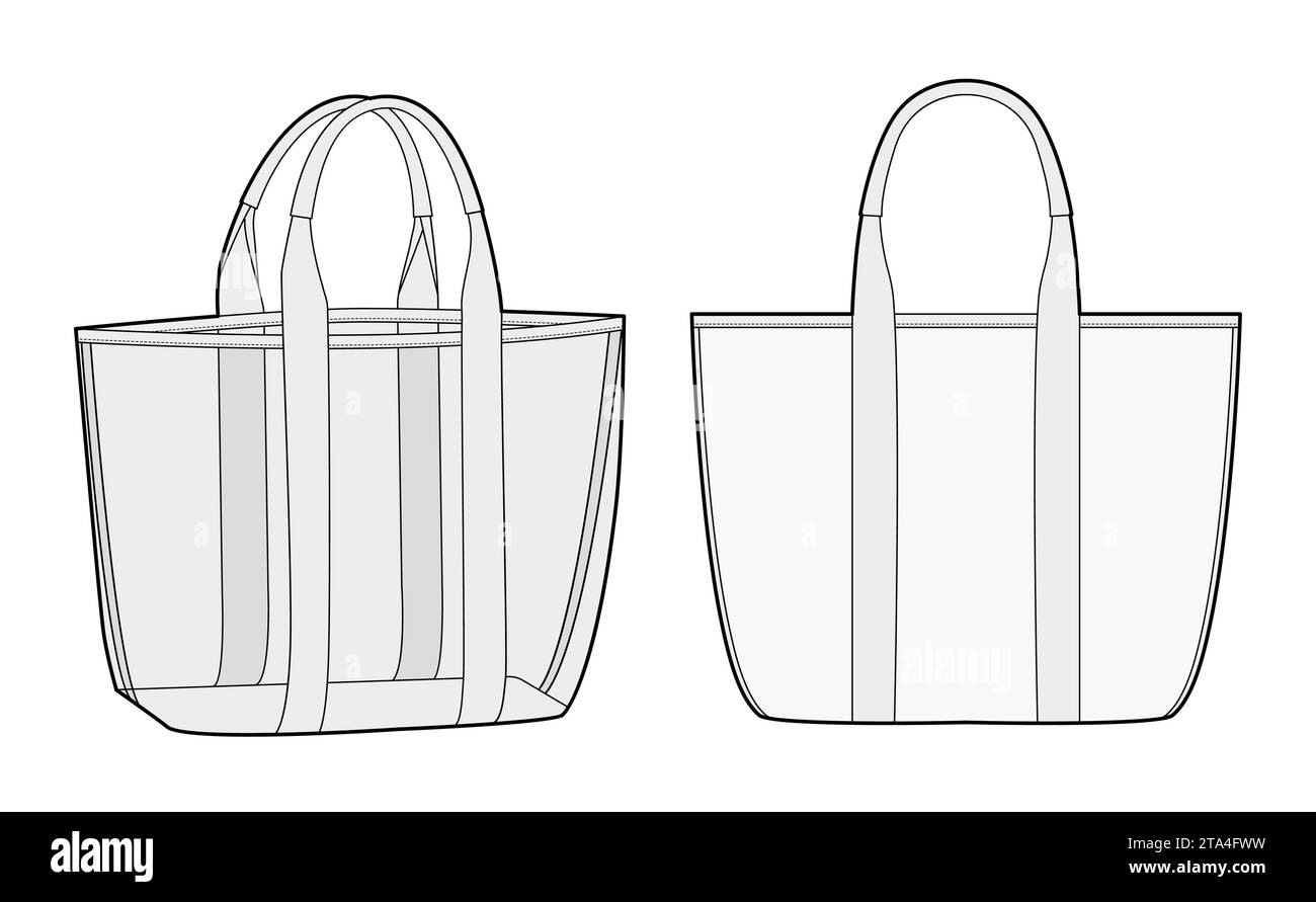 Beach Transparent Tote silhouette bag. Fashion accessory technical ...