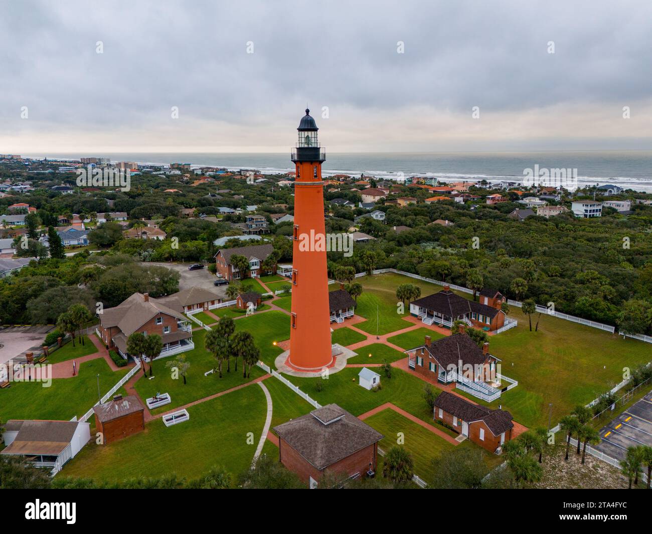 Aerial drone photo Ponce De Leon Lighthouse inlet Florida USA Stock ...