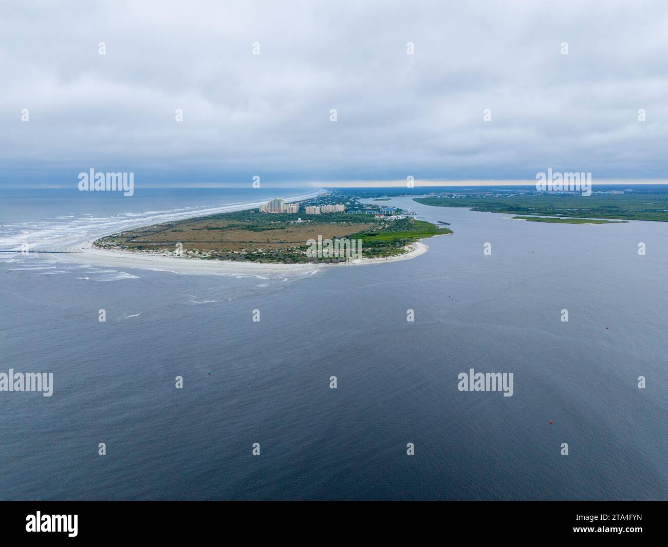 Aerial photo New Smyrna Beach and dunes park Florida USA Stock Photo ...