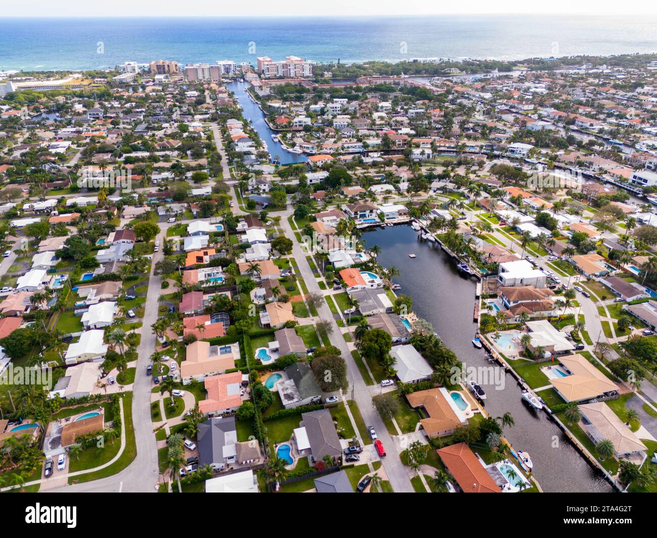 Residential neighborhood in Lighthouse Point Florida USA Stock Photo ...